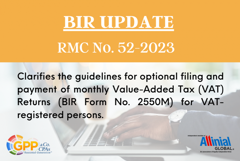 BIR Updates – G. Pagaspas Partners & Co. CPAS