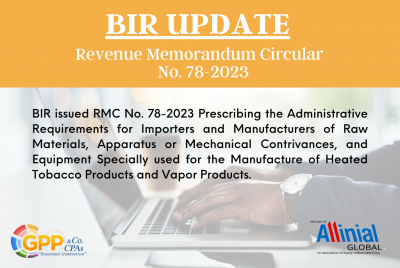 BIR Form No. 0605 – G. Pagaspas Partners & Co. CPAS